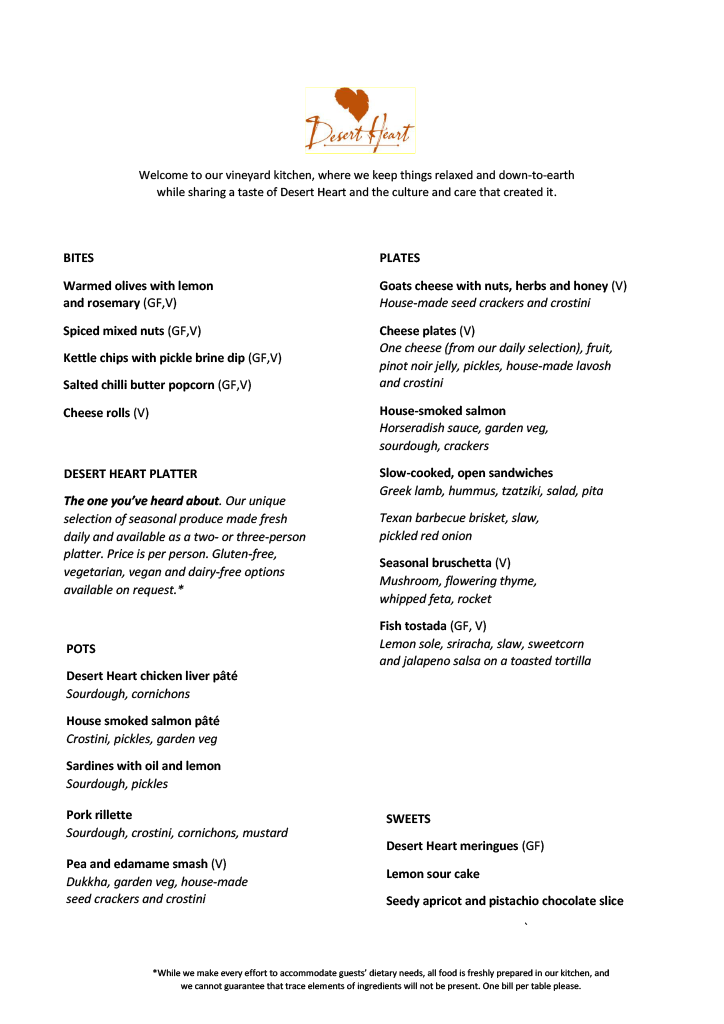 Cellar door and cafe | Desert Heart